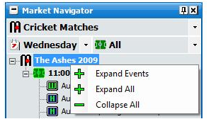 Market Navigator window floating, showing the right click Expand ...