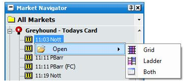 Opening a market by right clicking on the market thus allowing the ...